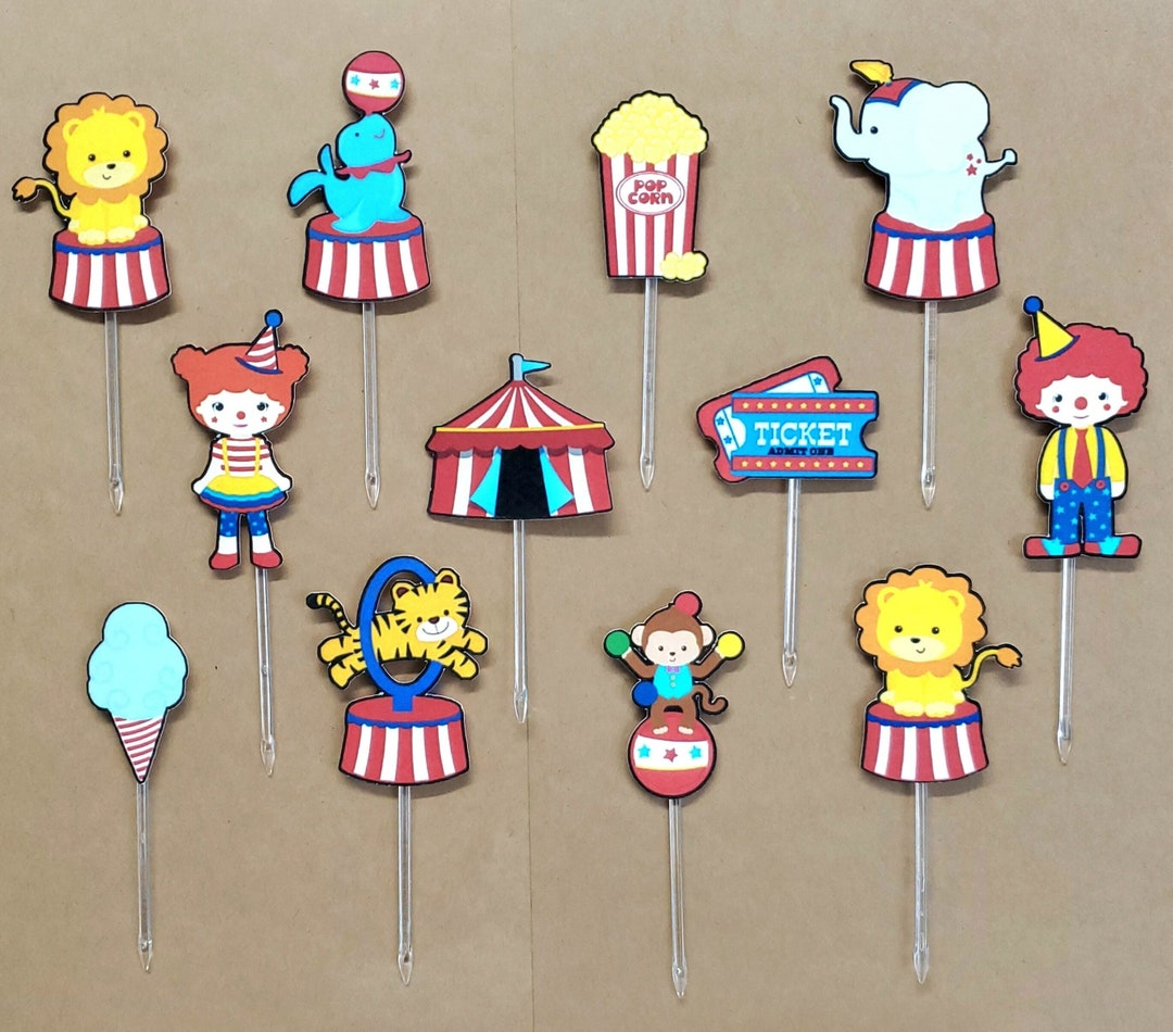 Circus Clown Carnival Cupcake Toppers - Etsy