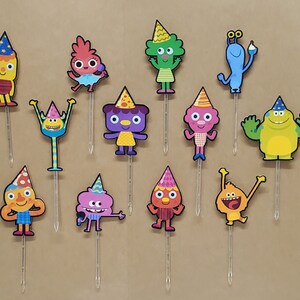 Simple Noodle Pals Monsters Cupcake Toppers - Etsy