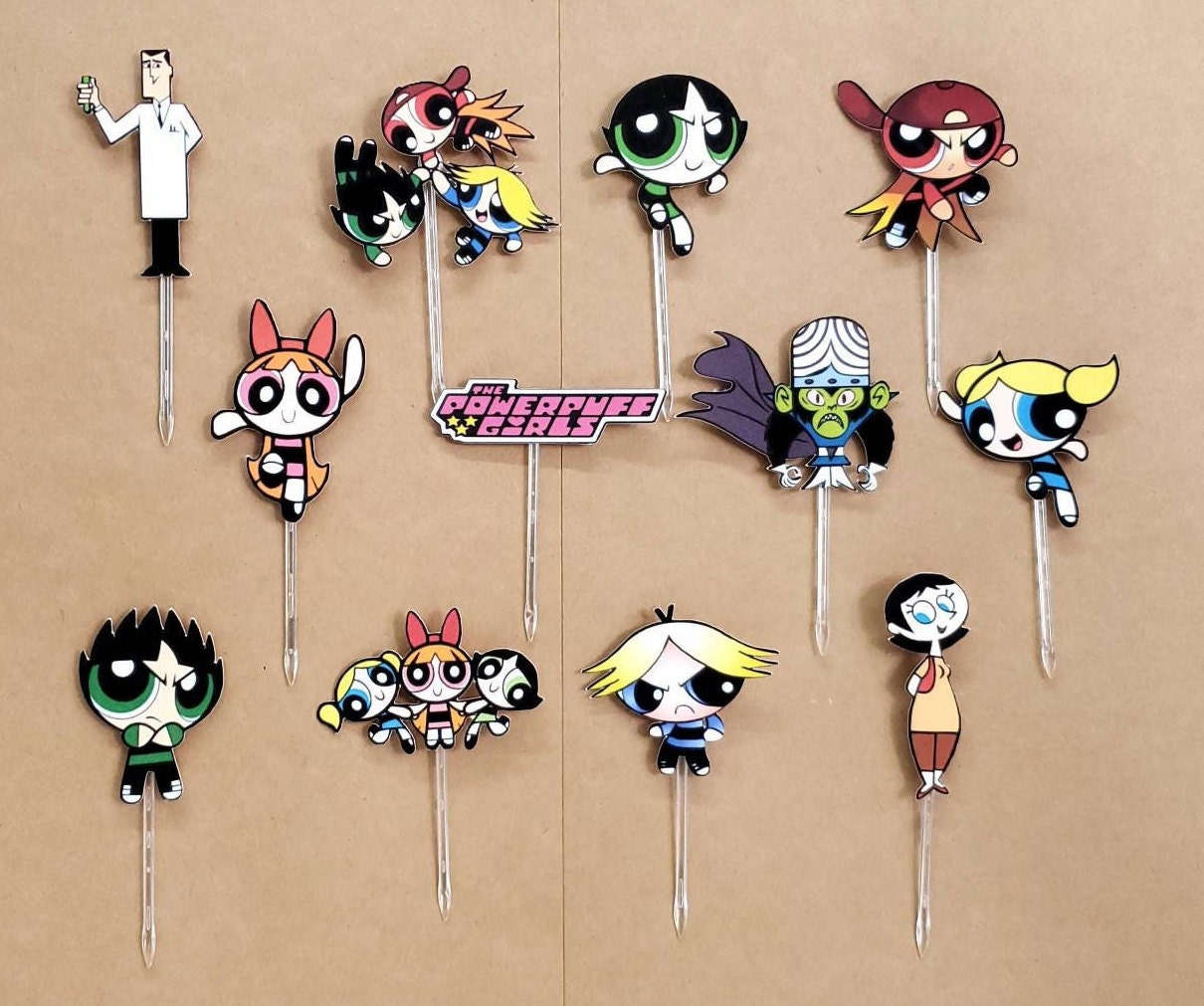 Powerpuff Cupcake Toppers - Etsy