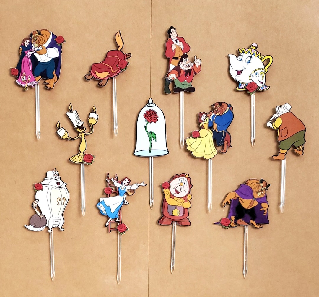 Beauty and Beast Cupcake Toppers - Etsy