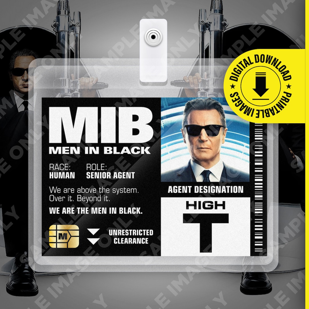 PDF Download - MIB Special Agent High T Men in Black ID Badge Card Halloween Cosplay Costume ...