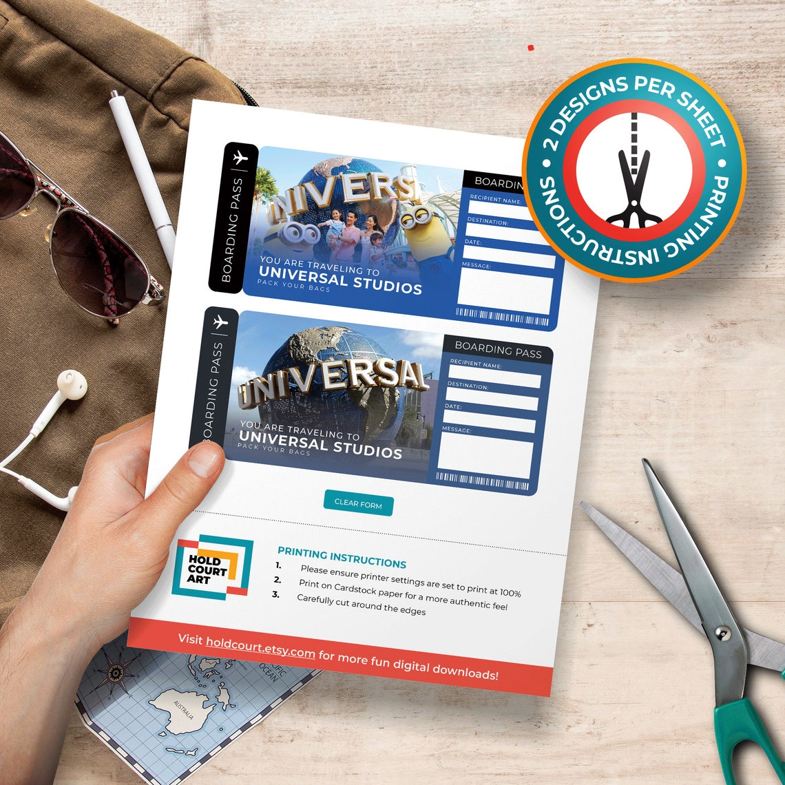 PRINTABLE PDF Editable Surprise Trip Pass Universal Studios Ticket ...