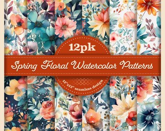 Spring Flowers Digital Paper - SEAMLESS - Spring Flower Patterns - 10 ...