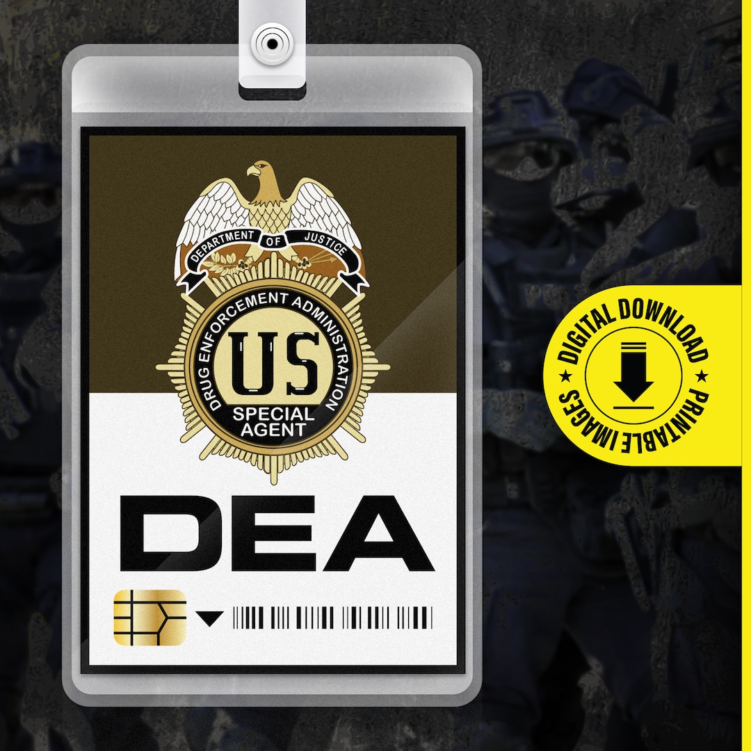 DEA ID Badge - Digital Download PDF - 2.375x3.375 in - Halloween ...