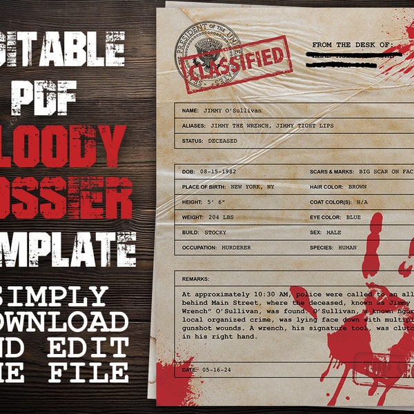 Editable Pdf Dossier Template - Etsy