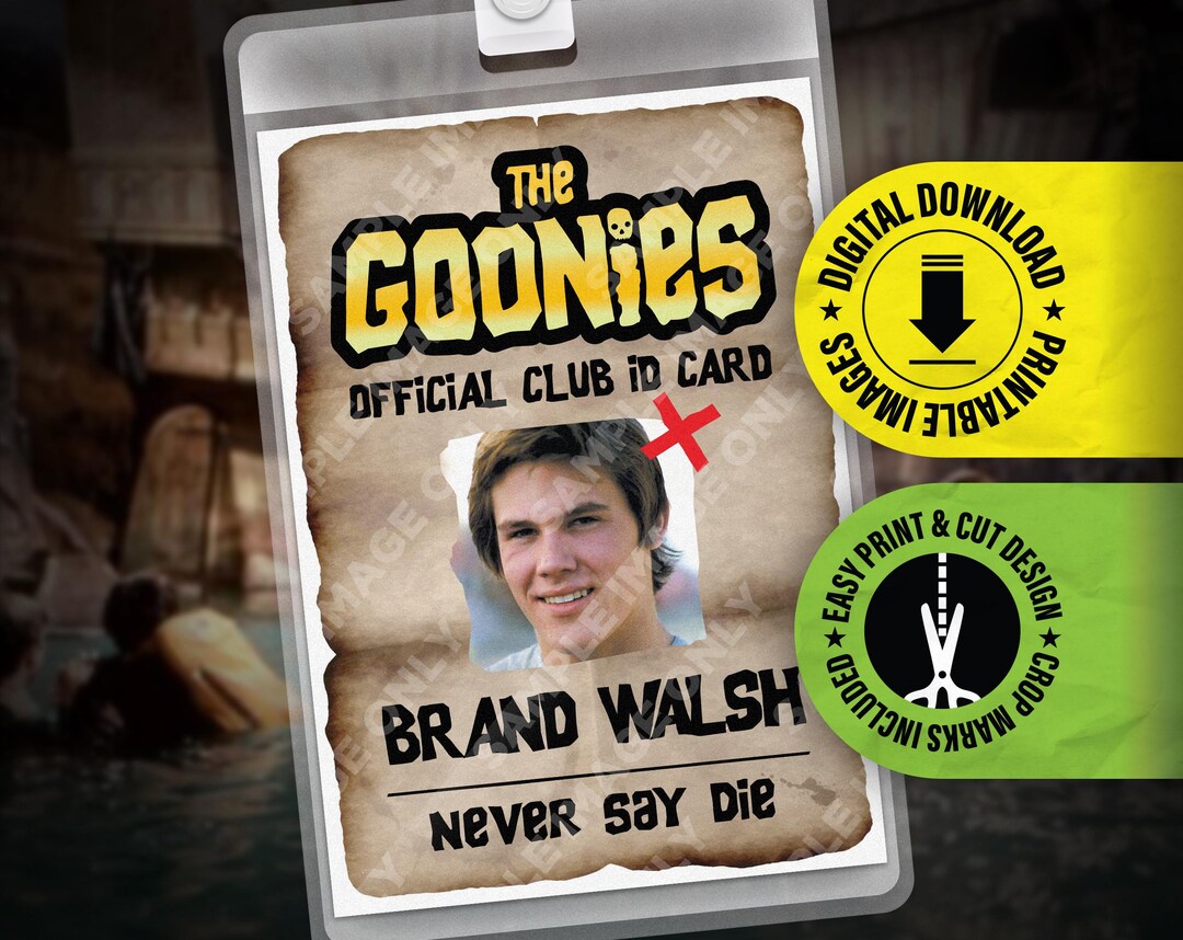 Goonies Club Card Brand Walsh - 80's Nostalgia = ID Badge Card ...