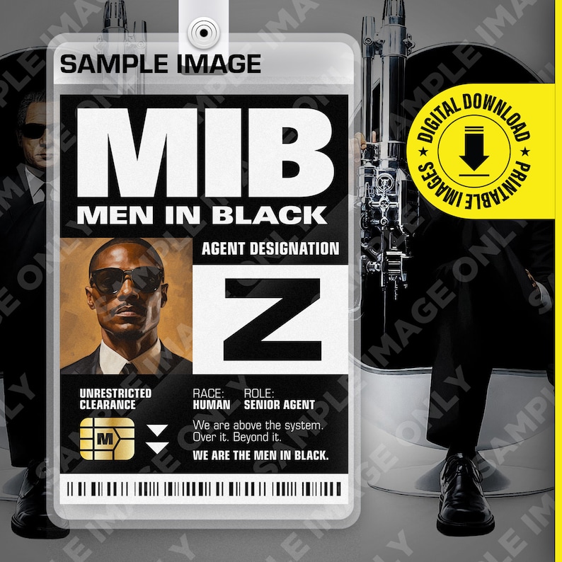 PDF Download - Custom MIB Special Agent Men in Black ID Badge Card Halloween Cosplay Costume ...