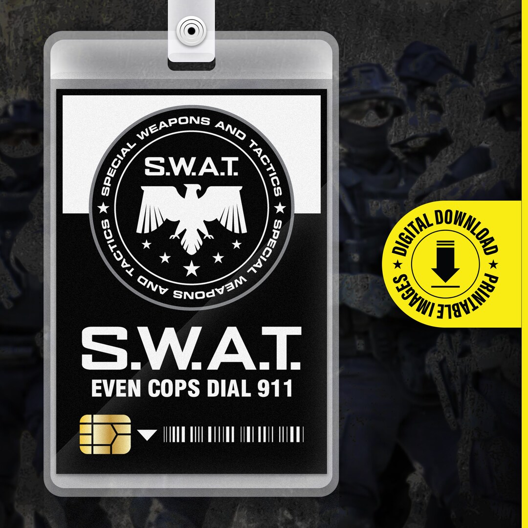 Digital Download PDF - SWAT Government Agency Team ID Badge - 2.375x3 ...