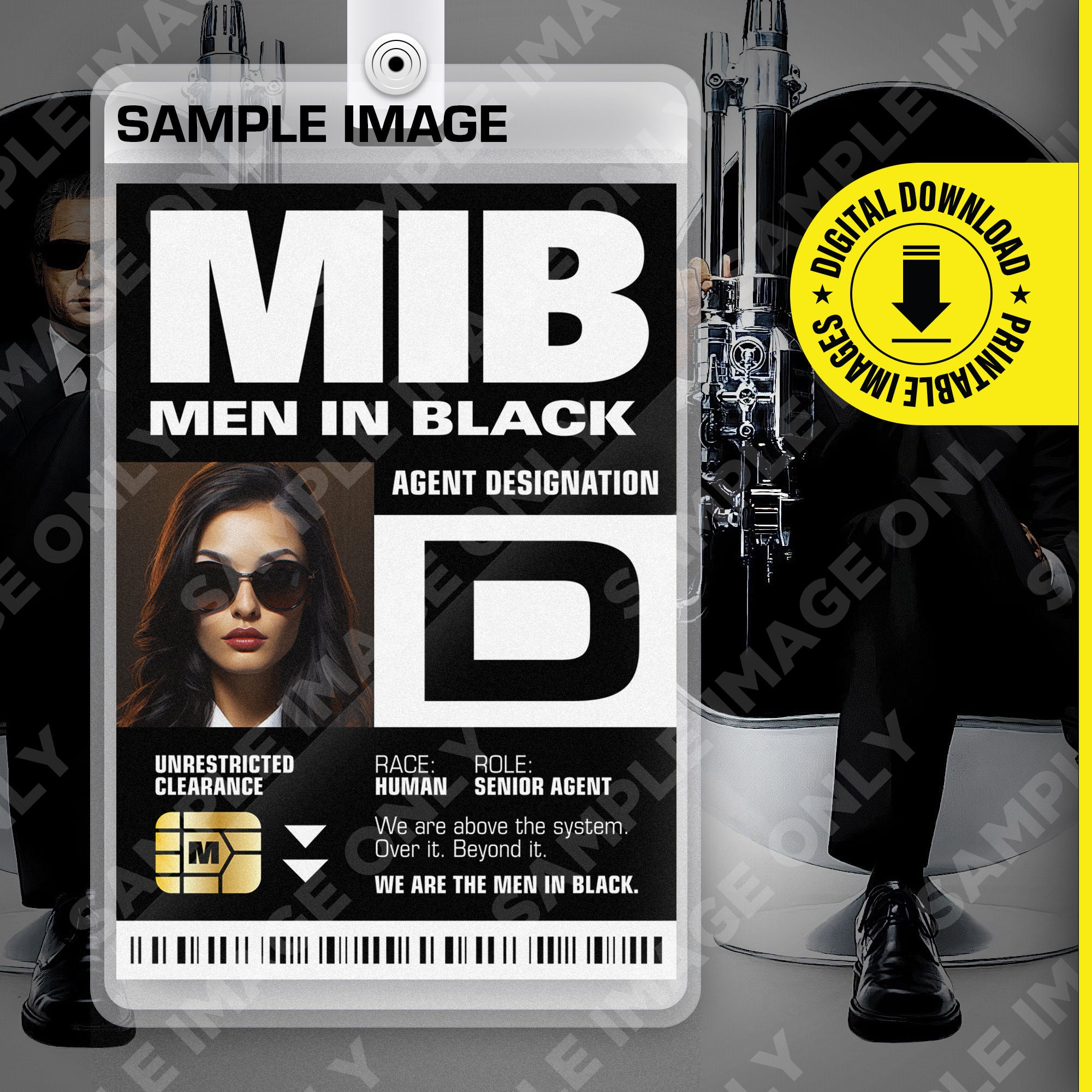 PDF Download - Custom MIB Special Agent Men in Black ID Badge Card Halloween Cosplay Costume ...