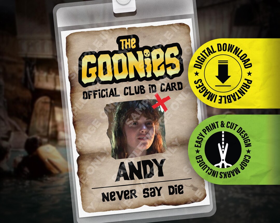 Goonies Club Card Andy - 80's Nostalgia = ID Badge Card Halloween ...