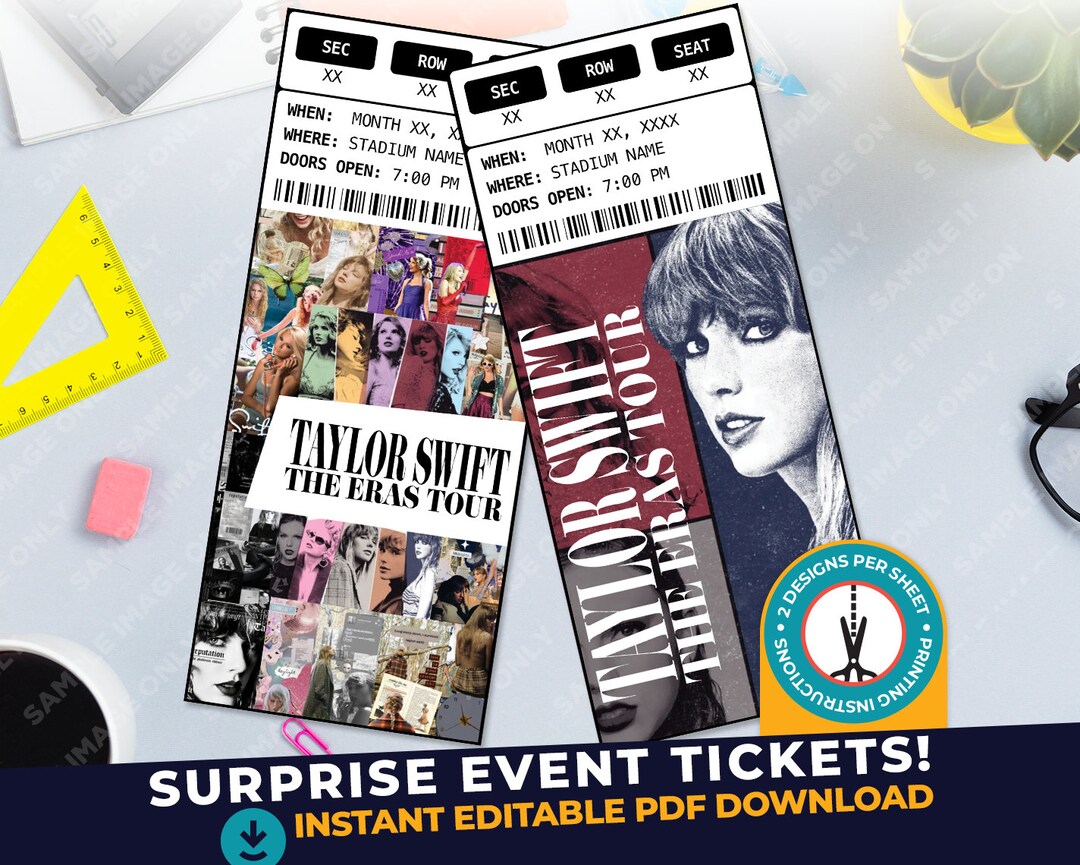 Printable PDF Taylor Swift Ticket the Eras Tour 2024 Concert Pass ...