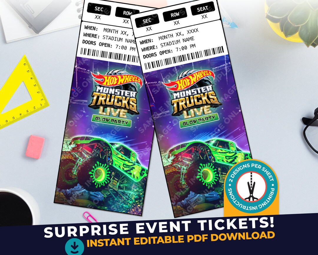 Printable Monster Truck Live Glow Party Monster Trucks Live Show ...