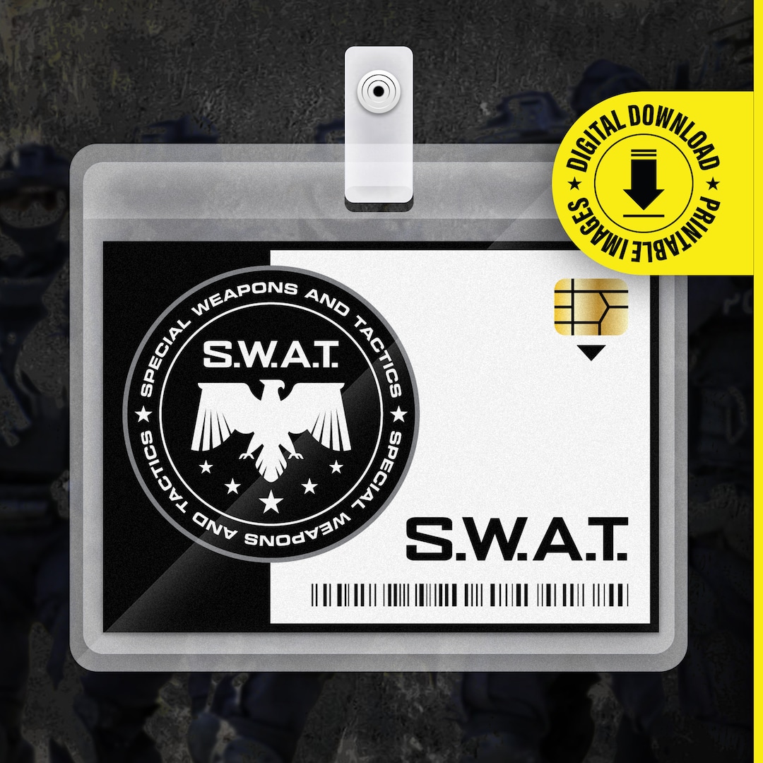 Digital Download PDF - SWAT Government Agency Team ID Badge - 2.375x3 ...
