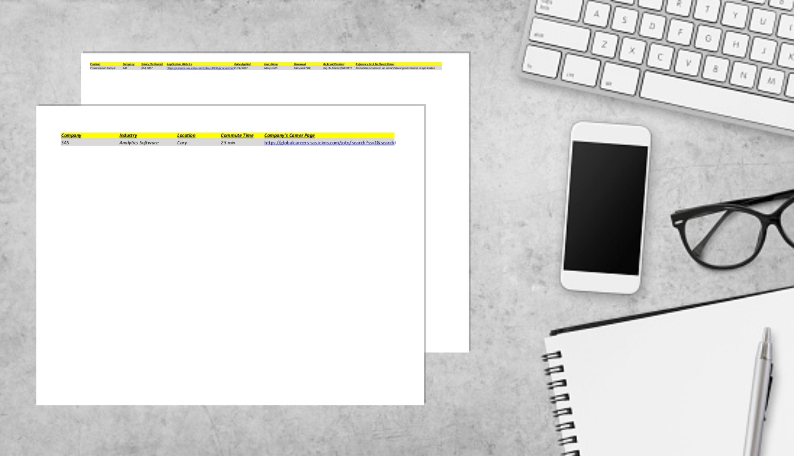 Job Search Kit Jos Application Tracker Job Search Tutorial - Etsy