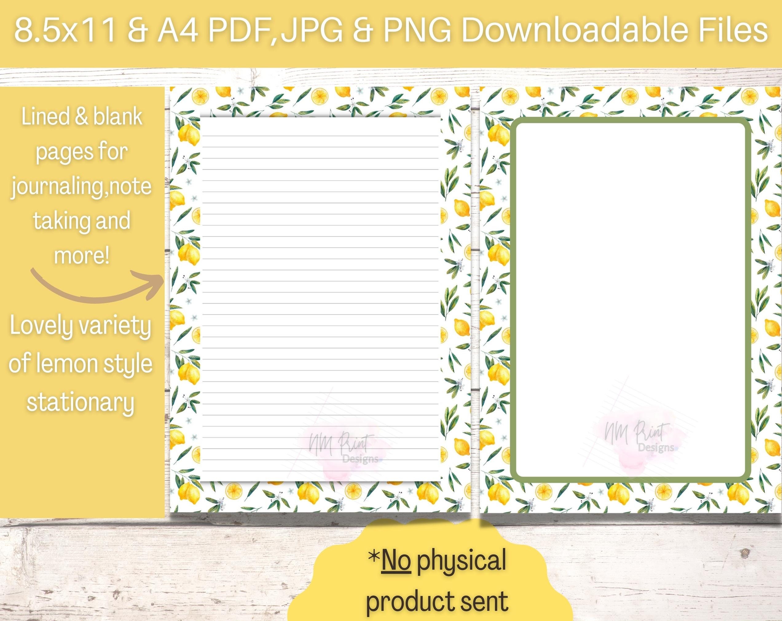 Watercolor Lemon Stationery Printable – Citrus-themed Writing Paper ...