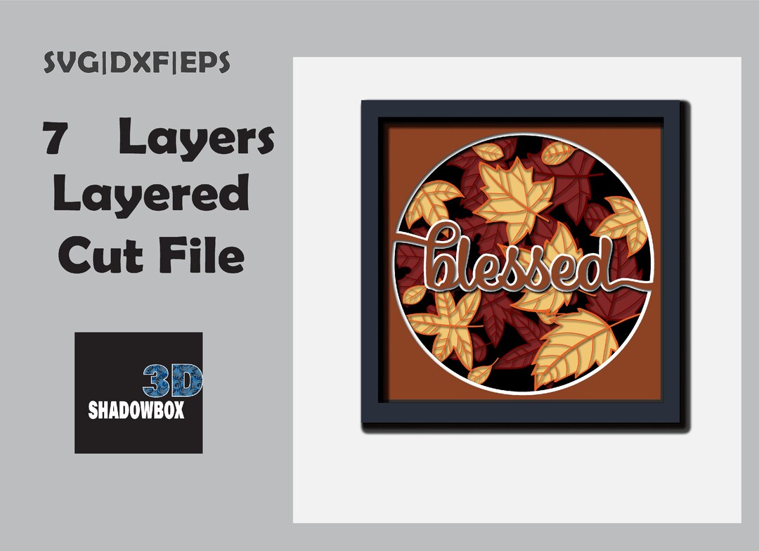 3D Fall Blessed Svg Shadowbox Svg Fall Blessed Eps - Etsy