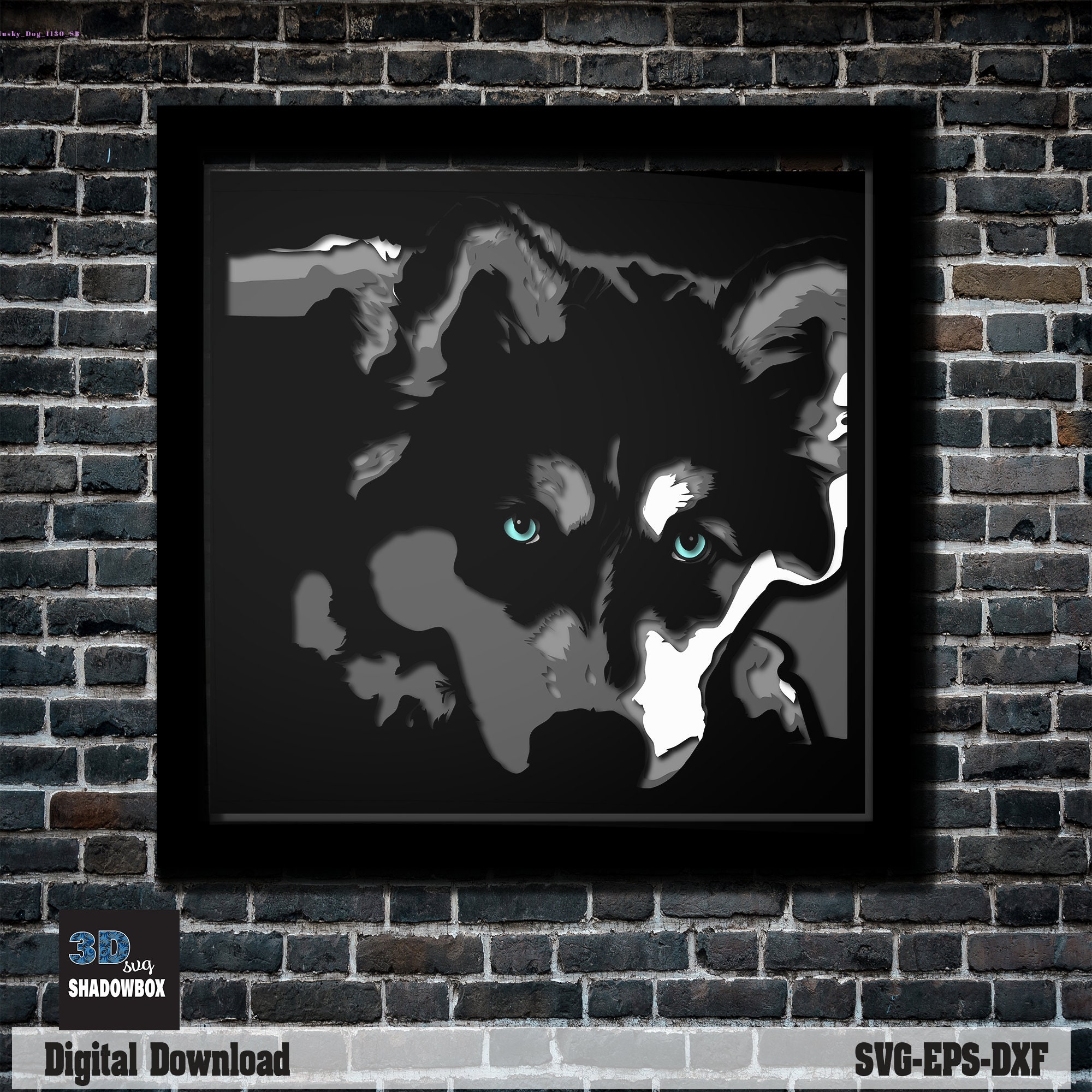 Husky Dog Sb Svg, Shadowbox Svg, Husky Dog Sb Eps, Shadowbox Eps, Husky ...