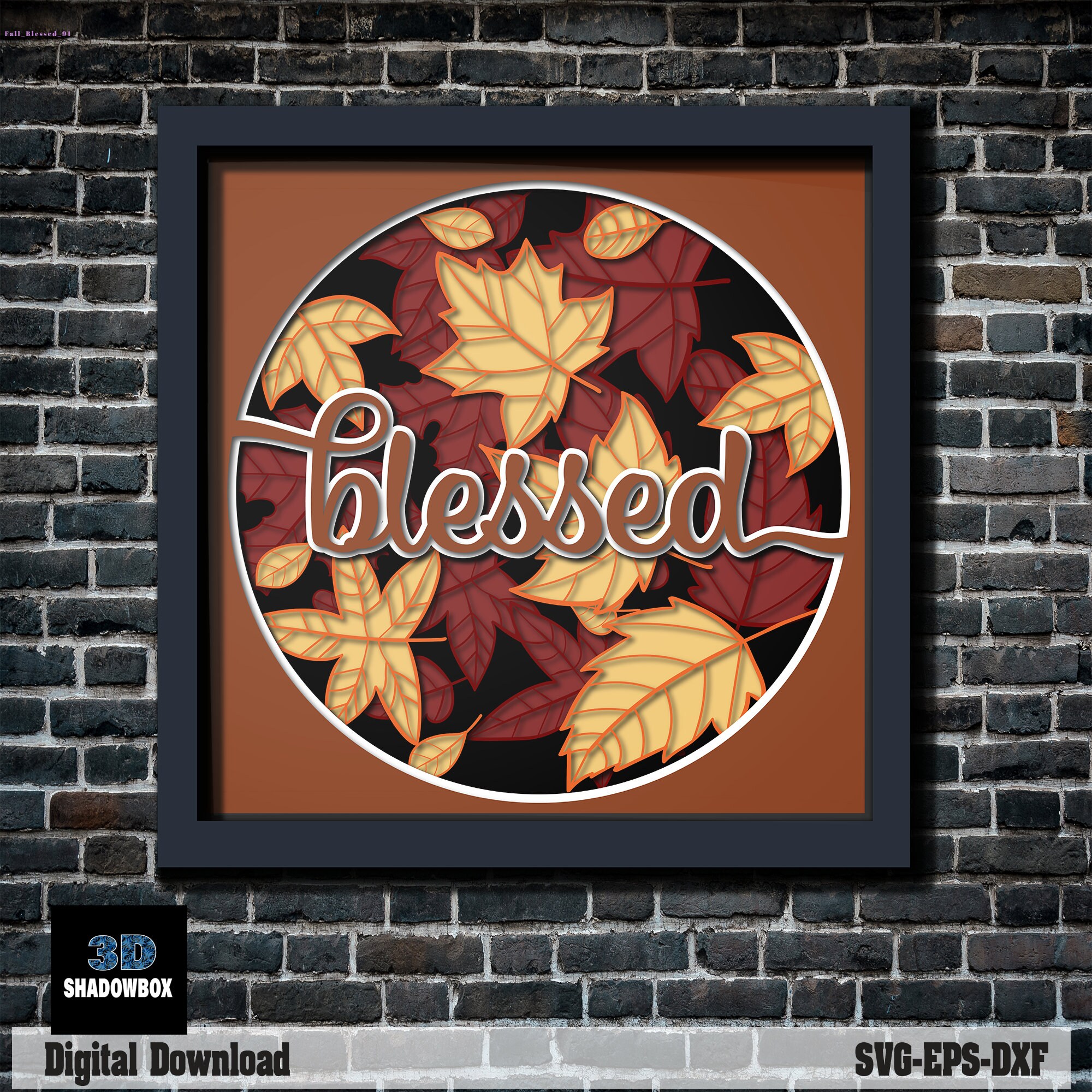 3D Fall Blessed Svg Shadowbox Svg Fall Blessed Eps - Etsy