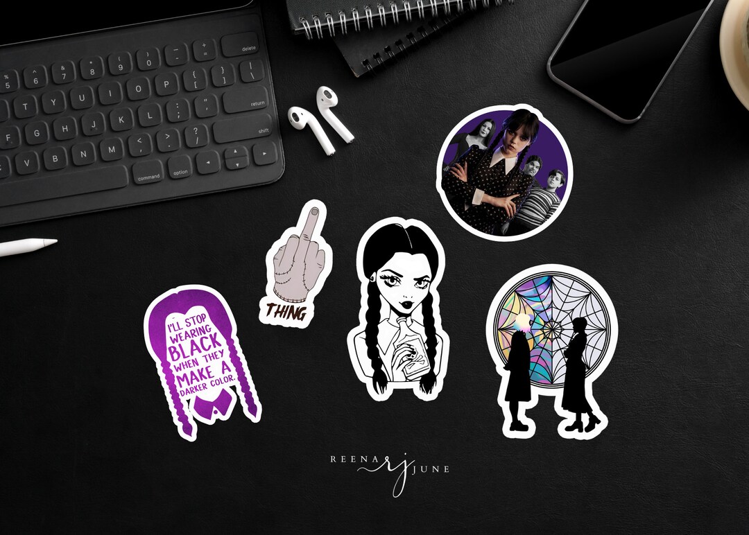 Wednesday Addams Stickers 5 Stickers Wednesday Addams Family Stickers ...