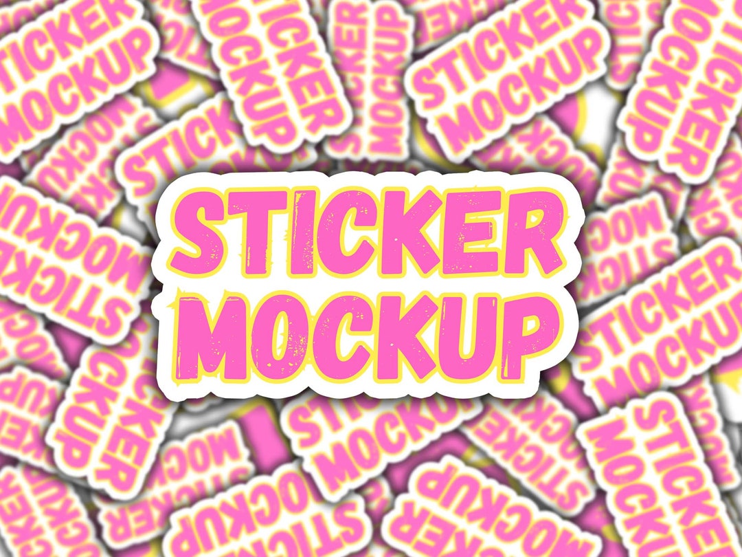 Sticker Mockup: Die Cut Decal, Smart Object PSD Template (digital ...