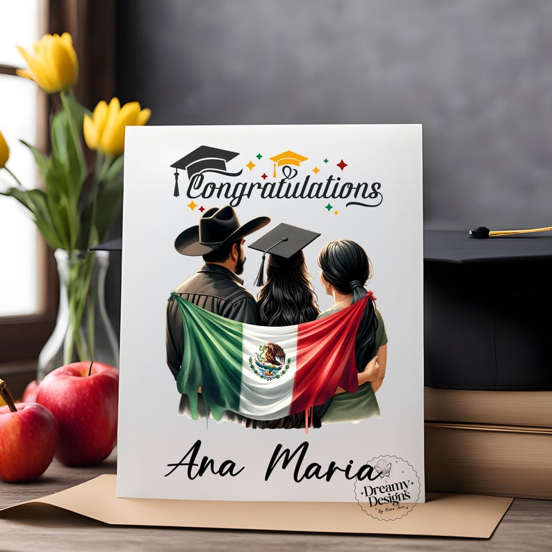 Personalized Mexican Flag Graduation Card: Custom 2025 Grad Gift - Etsy