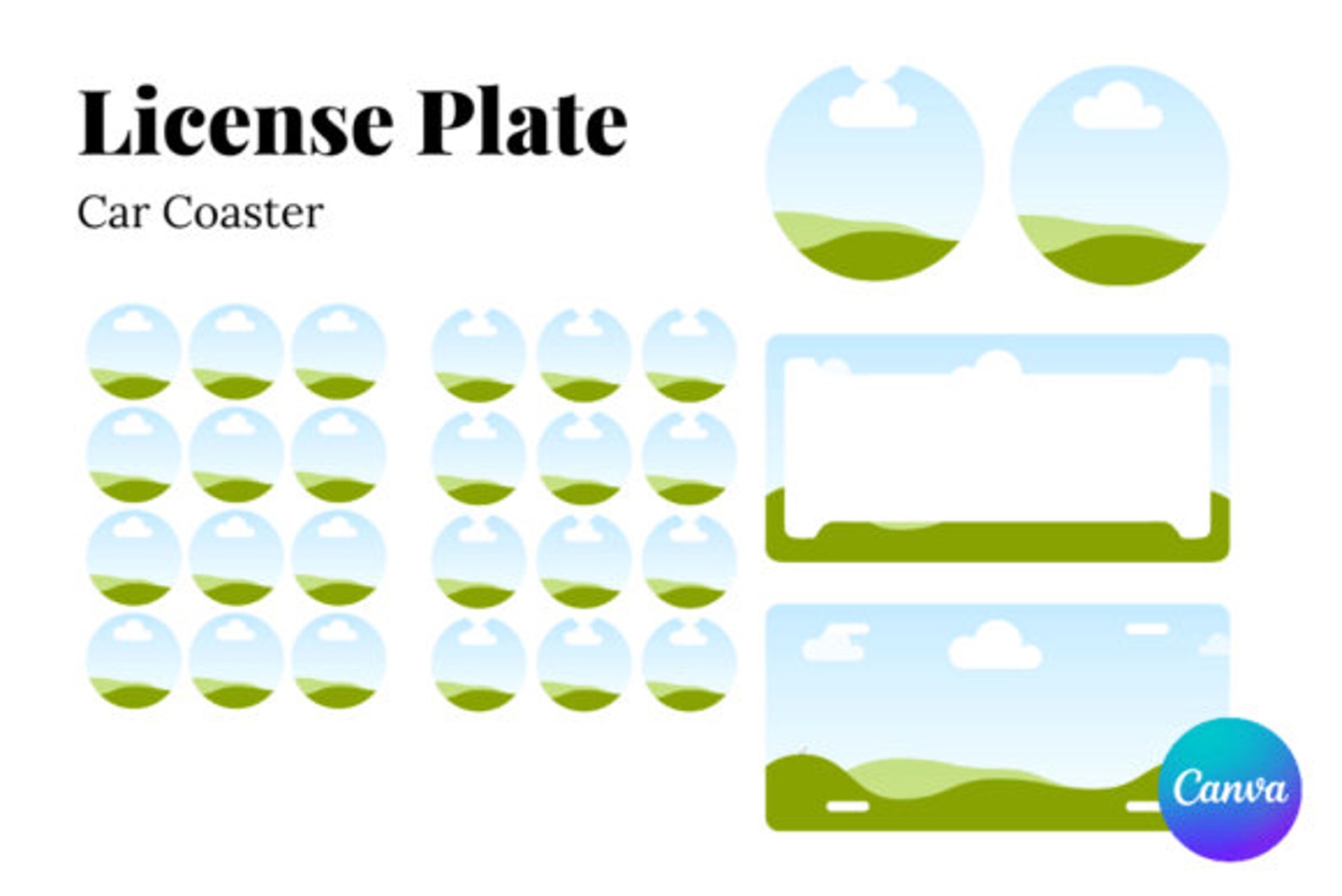 Car Coaster Mockup, License Plate Mockup, Canvas Mockup, Cup Holder ...