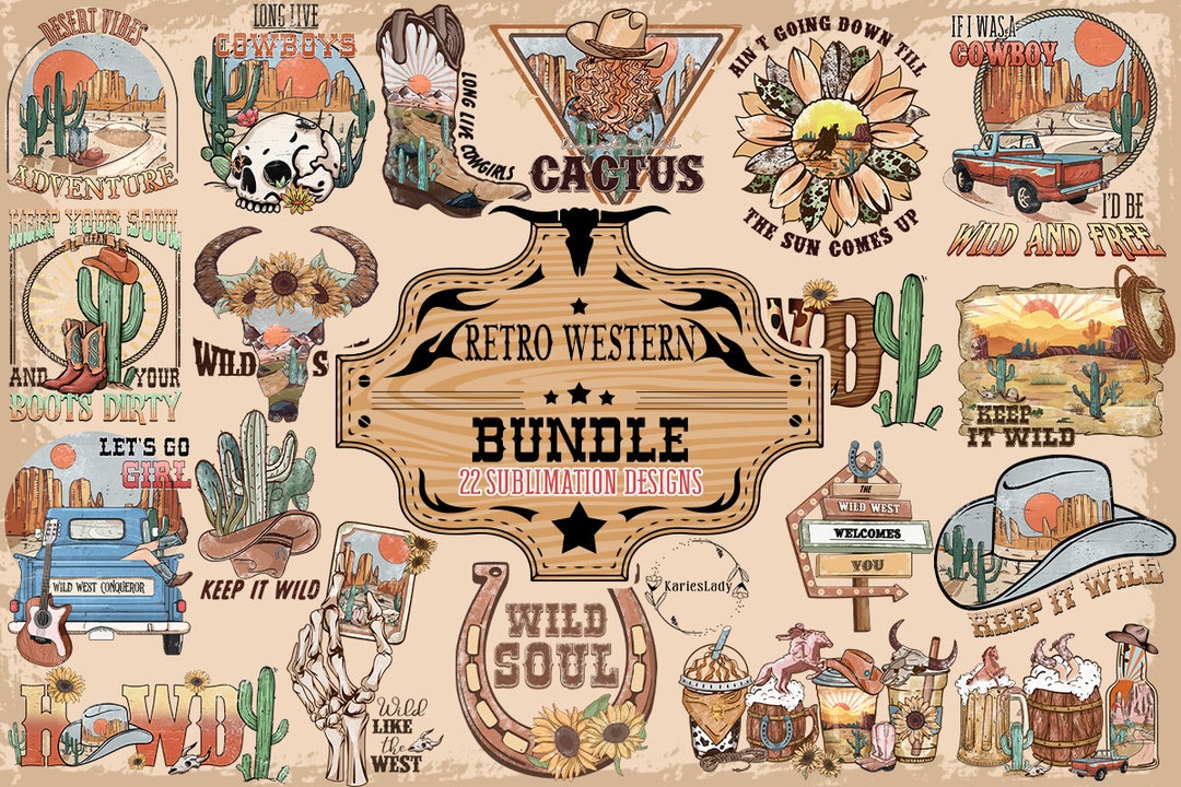 Western Designs, Western PNG, Cowgirl Bundle, Western Bundle, Cowboys ...