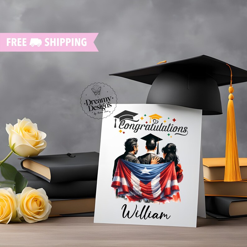 Puerto Rican Graduation Card 2025, Graduation Gift, Personalized Gift ...