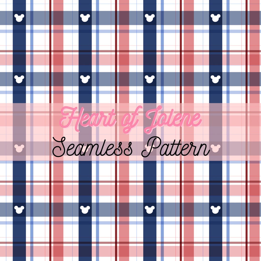Hand Drawn Disney American Plaid Seamless Pattern (digital Download) - Etsy