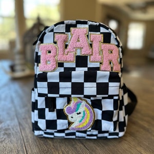 Checkered Mini Backpack | Checkered Bag | Custom Mini Backpack | Custom ...