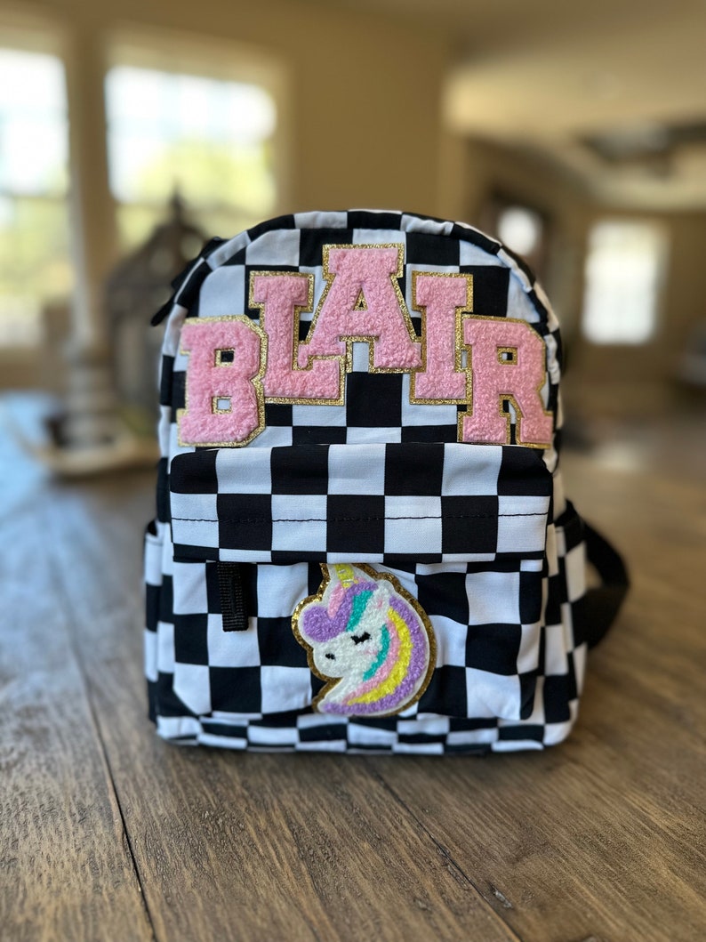 Checkered Mini Backpack | Checkered Bag | Custom Mini Backpack | Custom ...