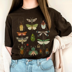 Vintage Insects T-shirt, Entomology Gift Her, Beetle Shirt, Moth Shirt ...