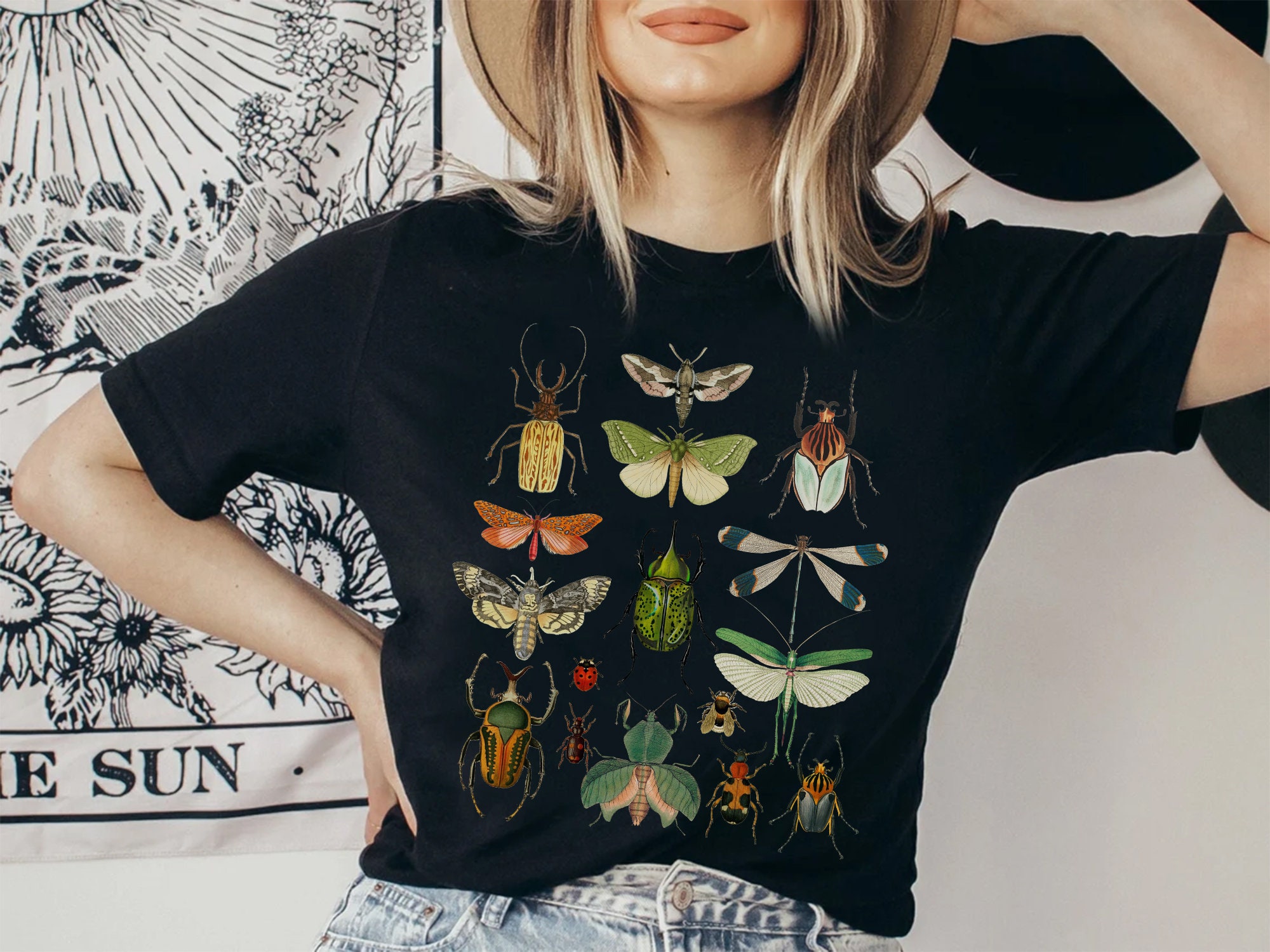 Camiseta Vintage Insects, regalo de Entomología, camisa Beetle, camisa ...