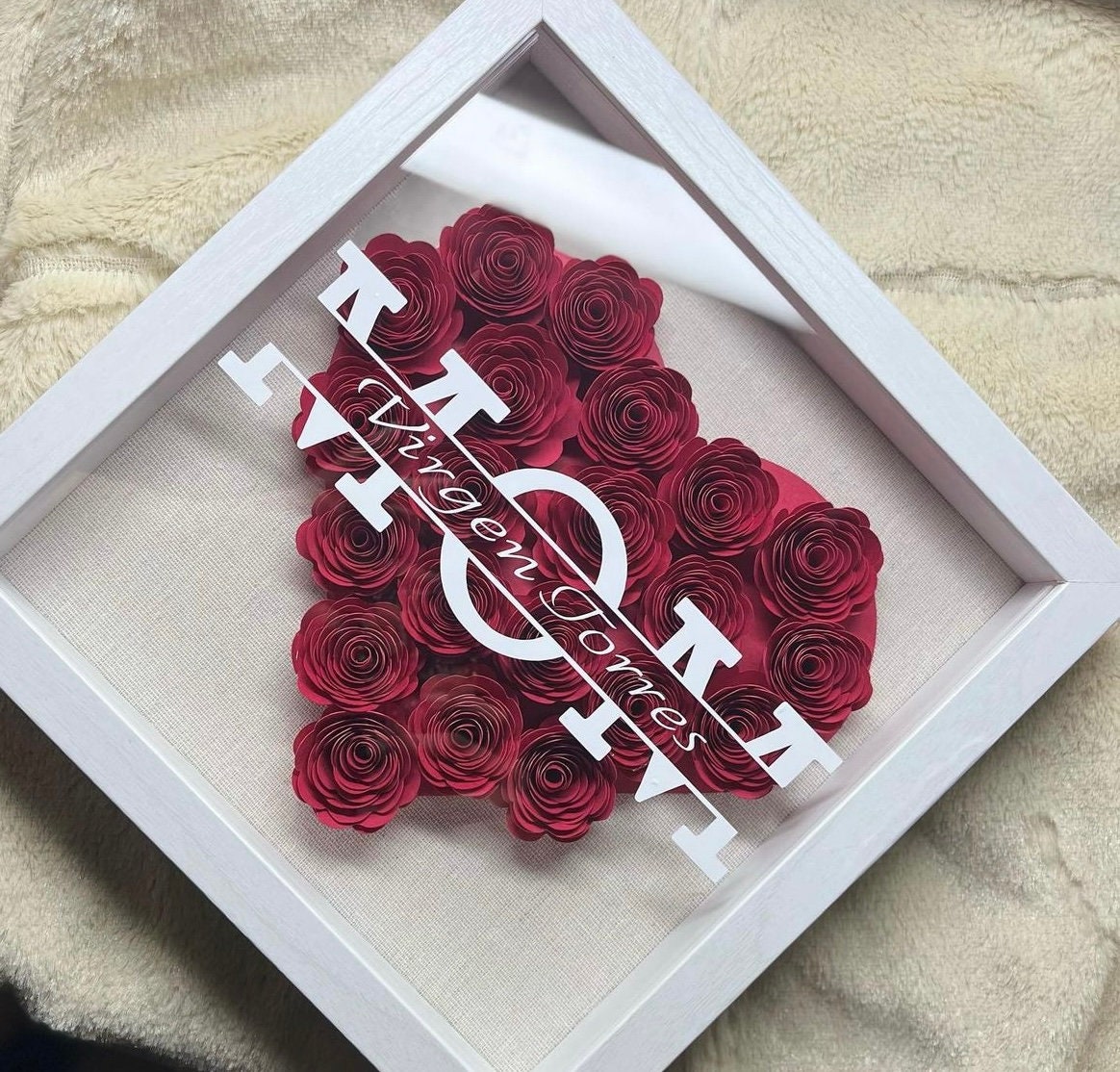 Mom Rose Shadow Box,light Box,flower Shadow Box,light up Shadow Box,pet ...