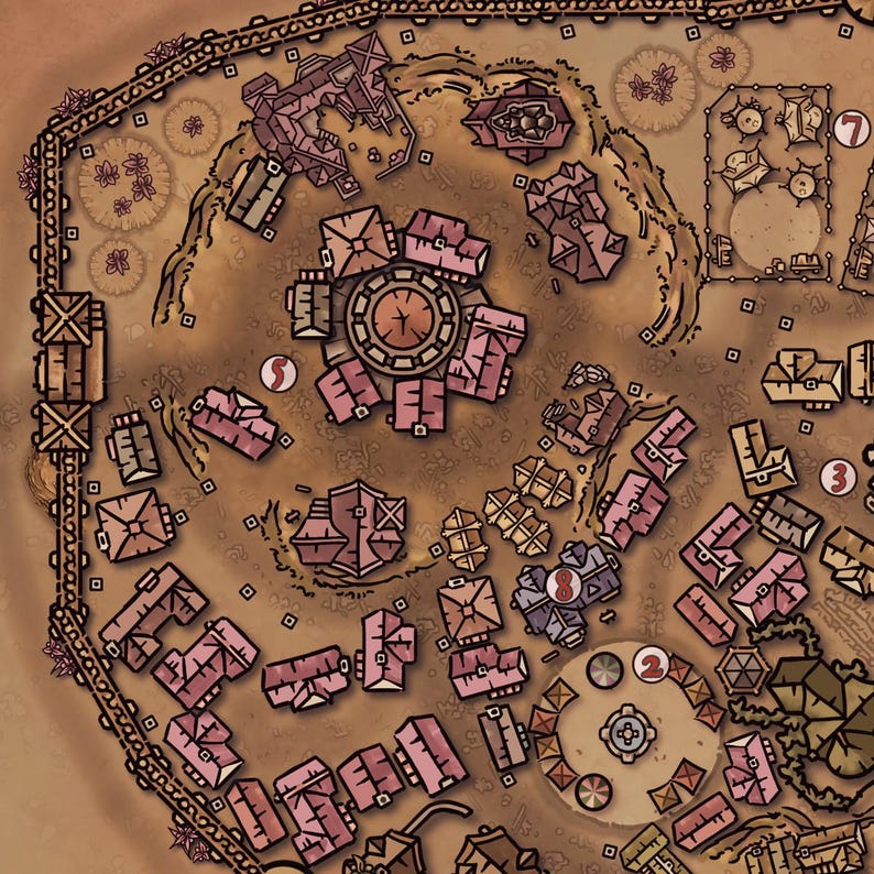 DND Prairie Town Map, Hand Made Fantasy Campaign City Map, for Fantasy ...