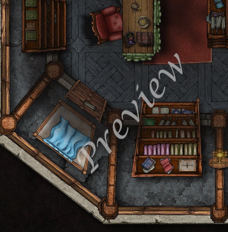 Potion Shop Map, DnD Battle Map, D&D, Battlemap, Dungeons and Dragons ...