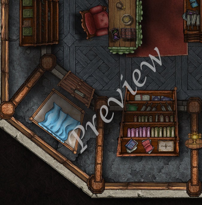 Potion Shop Map, DnD Battle Map, D&D, Battlemap, Dungeons and Dragons ...