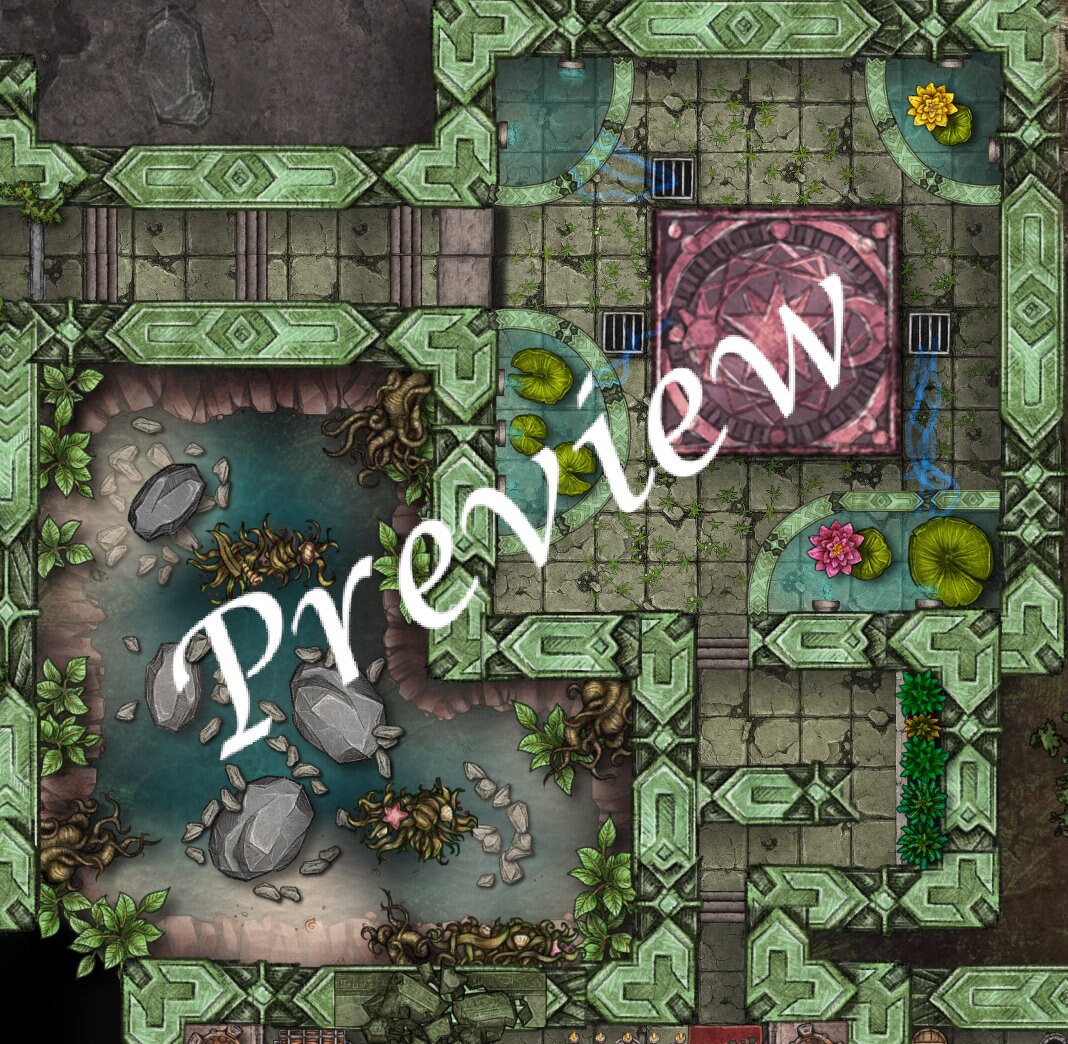 Temple Battle Map, Dnd Battle Map, D&D, Battlemap, Dungeons and Dragons ...