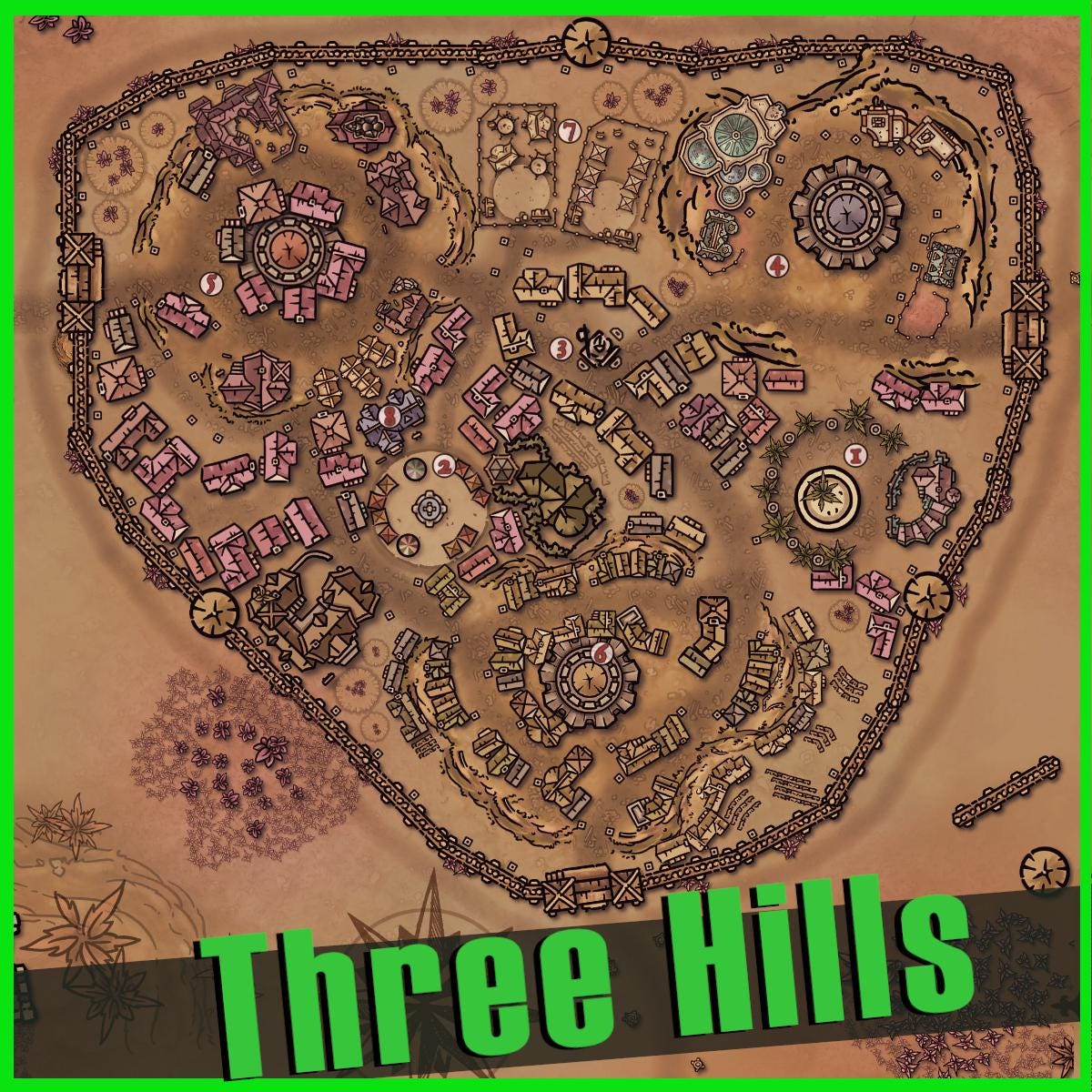 DND Prairie Town Map, Hand Made Fantasy Campaign City Map, for Fantasy ...