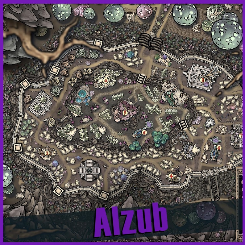 DND Underdark Town Map, Hand Made Campaign City Map for Fantasy TTRPG ...