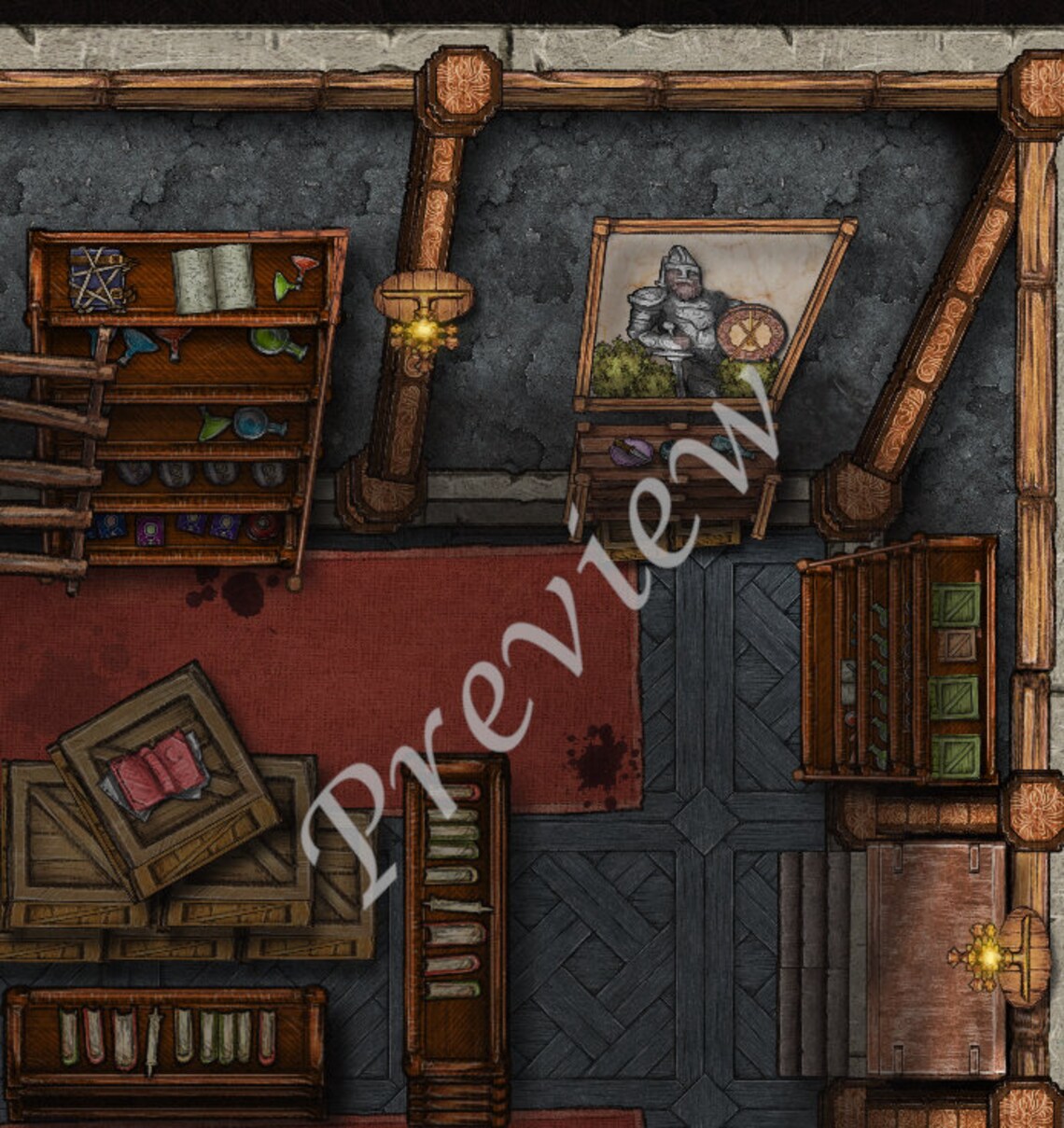 Potion Shop Map, DnD Battle Map, D&D, Battlemap, Dungeons and Dragons ...