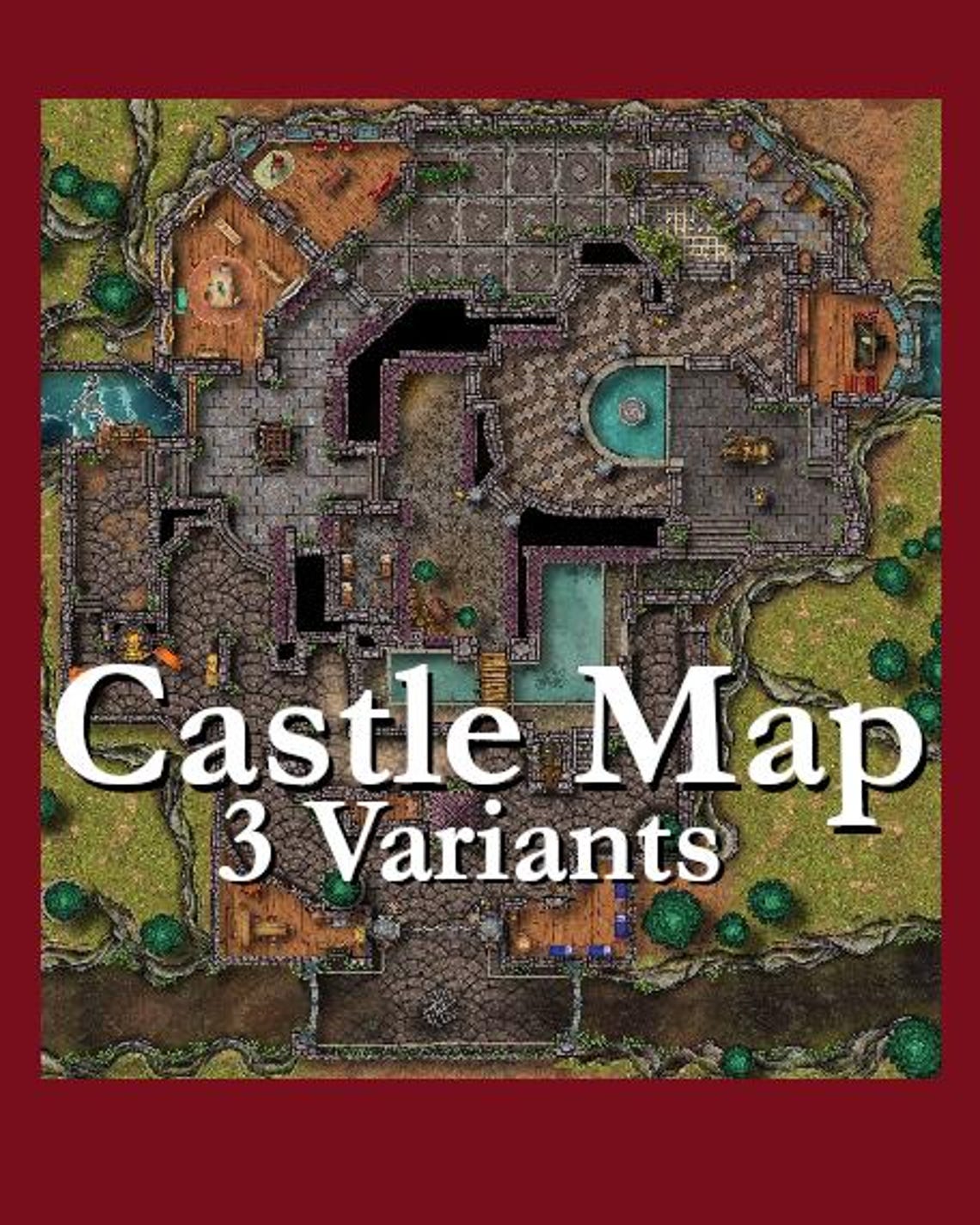 Castle Battle Map, Dnd Battle Map, D&D, Battlemap, Dungeons and Dragons ...