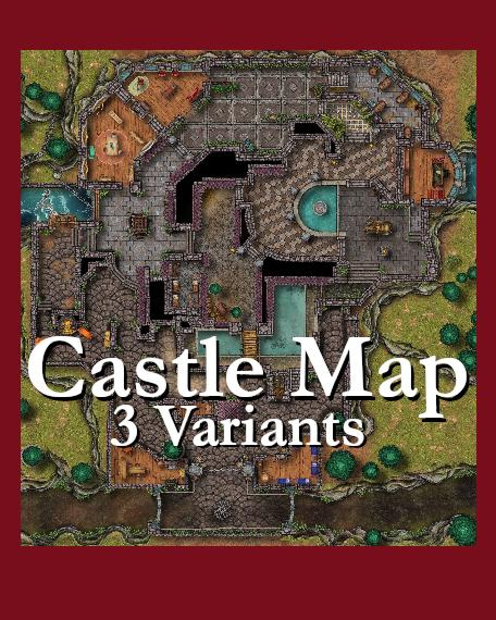 Castle Battle Map, Dnd Battle Map, D&D, Battlemap, Dungeons and Dragons ...