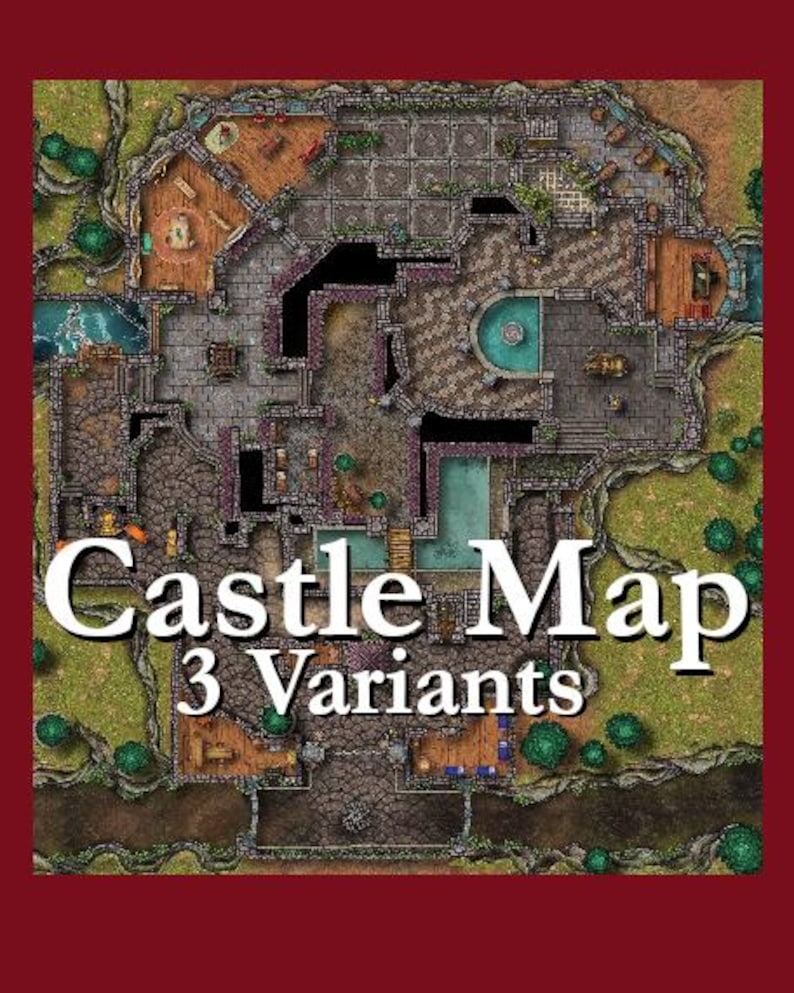 Castle Battle Map, Dnd Battle Map, D&D, Battlemap, Dungeons and Dragons ...