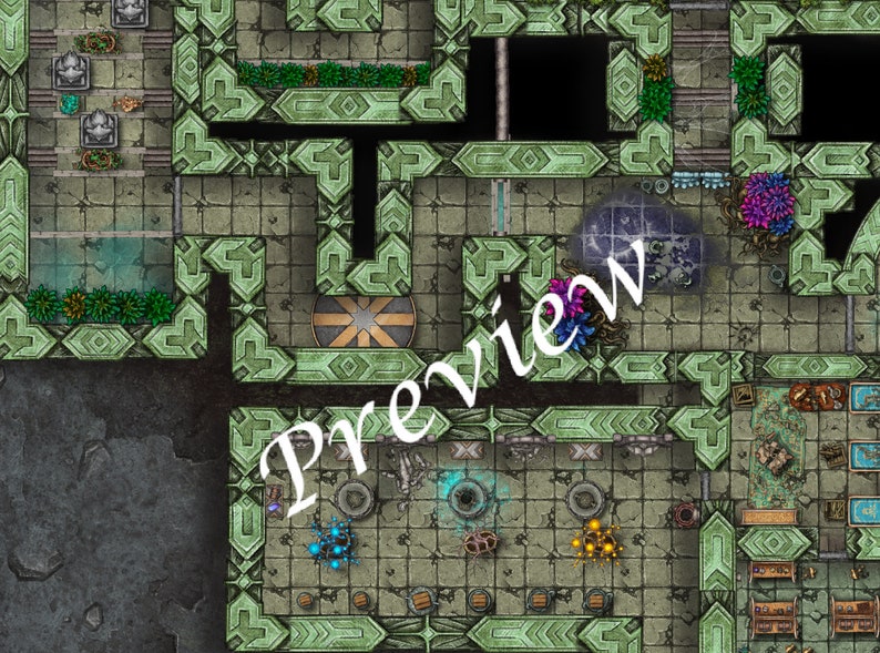 Temple Battle Map, Dnd Battle Map, D&D, Battlemap, Dungeons and Dragons ...
