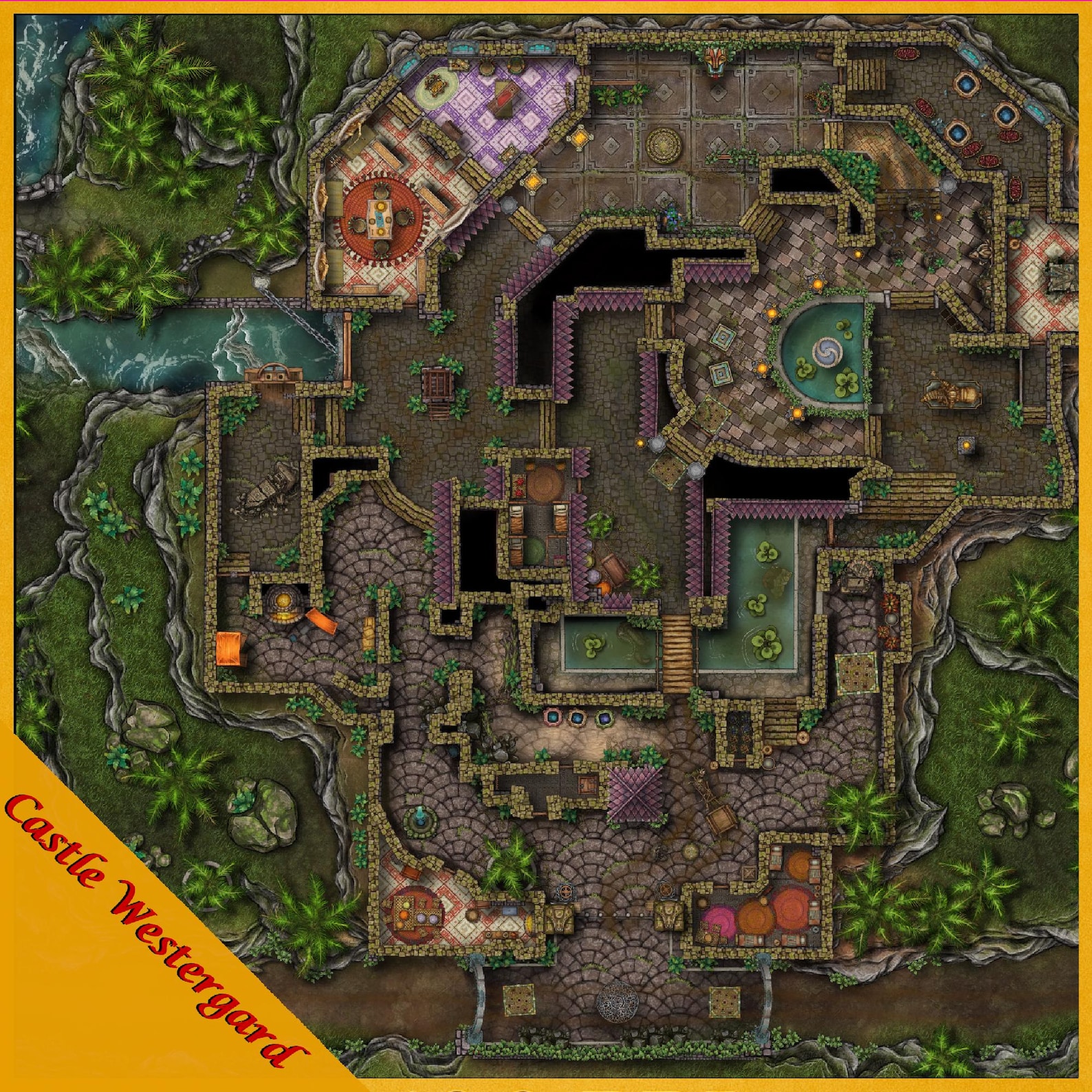 Castle Battle Map, Dnd Battle Map, D&D, Battlemap, Dungeons and Dragons ...