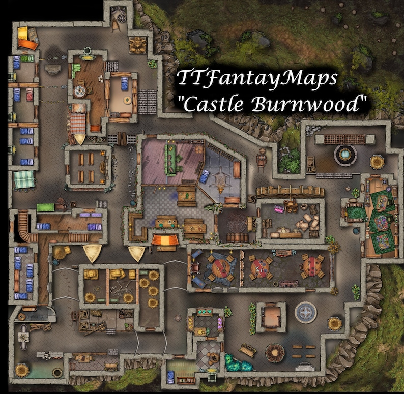 Castle Battle Map, Dnd Battle Map, D&D, Battlemap, Dungeons and Dragons ...