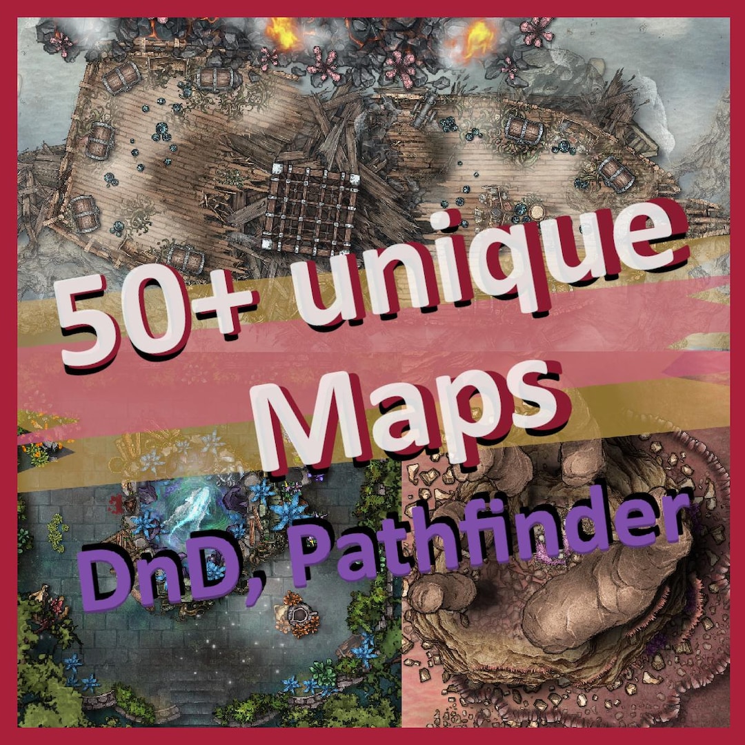 50 D&D Map Pack Handcrafted Incarnate Battle Maps, Dnd Combat Maps ...