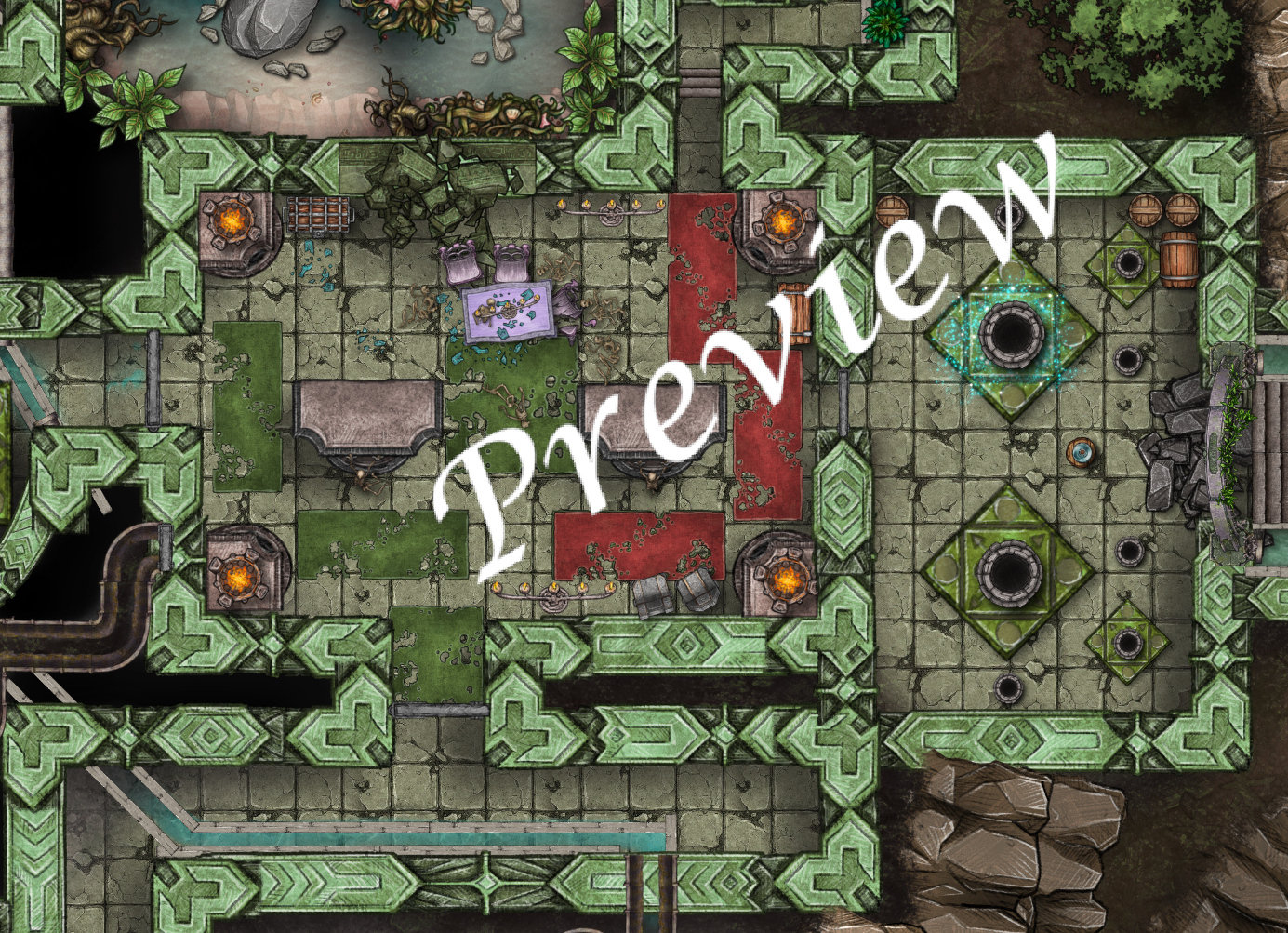 Temple Battle Map, Dnd Battle Map, D&D, Battlemap, Dungeons and Dragons ...