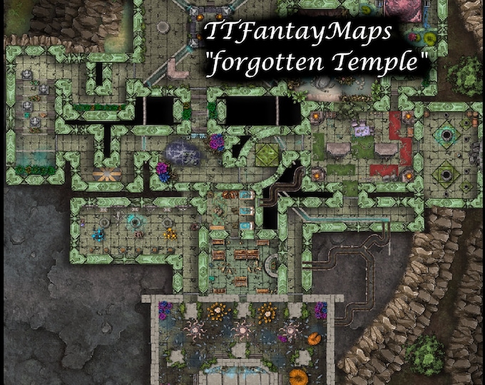 River Battle Map, DnD Battle Map, Destroyed Bridge, D&D, Battlemap ...